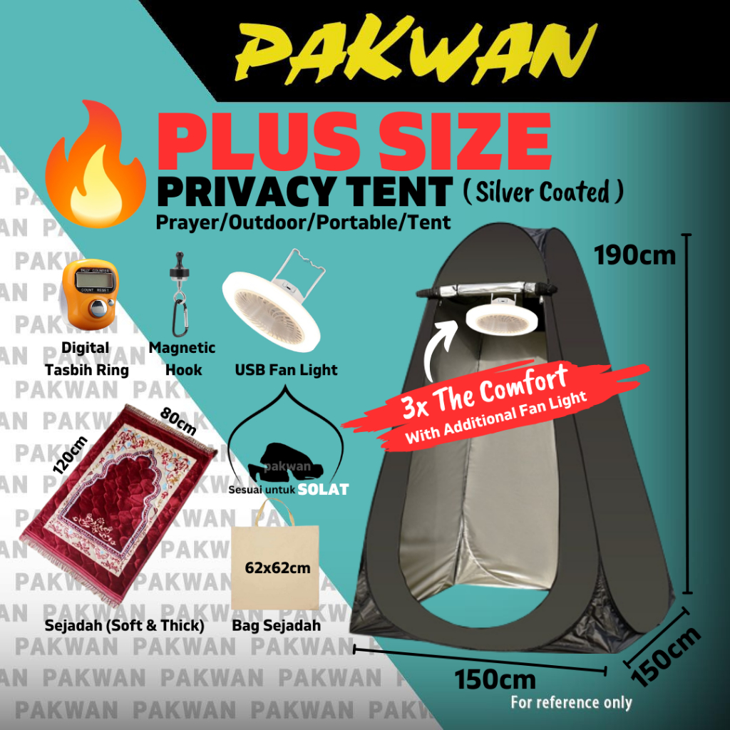 Khemah Solat Besar Prayer Tent Plus Size Outdoor Camping Privacy ...
