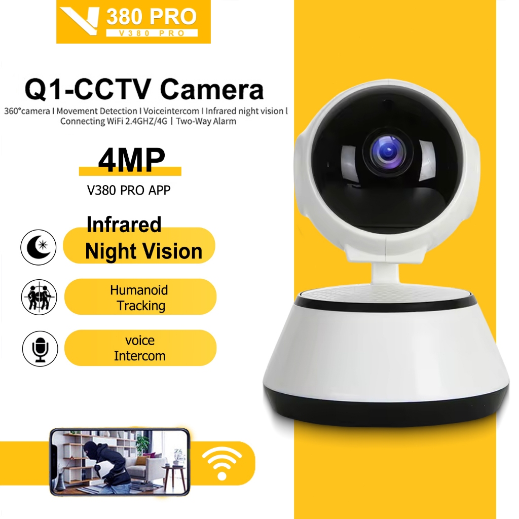 V380 Pro Q1 FHD Wifi CCTV IP Camera Security Home HD 1080P Night Vision ...