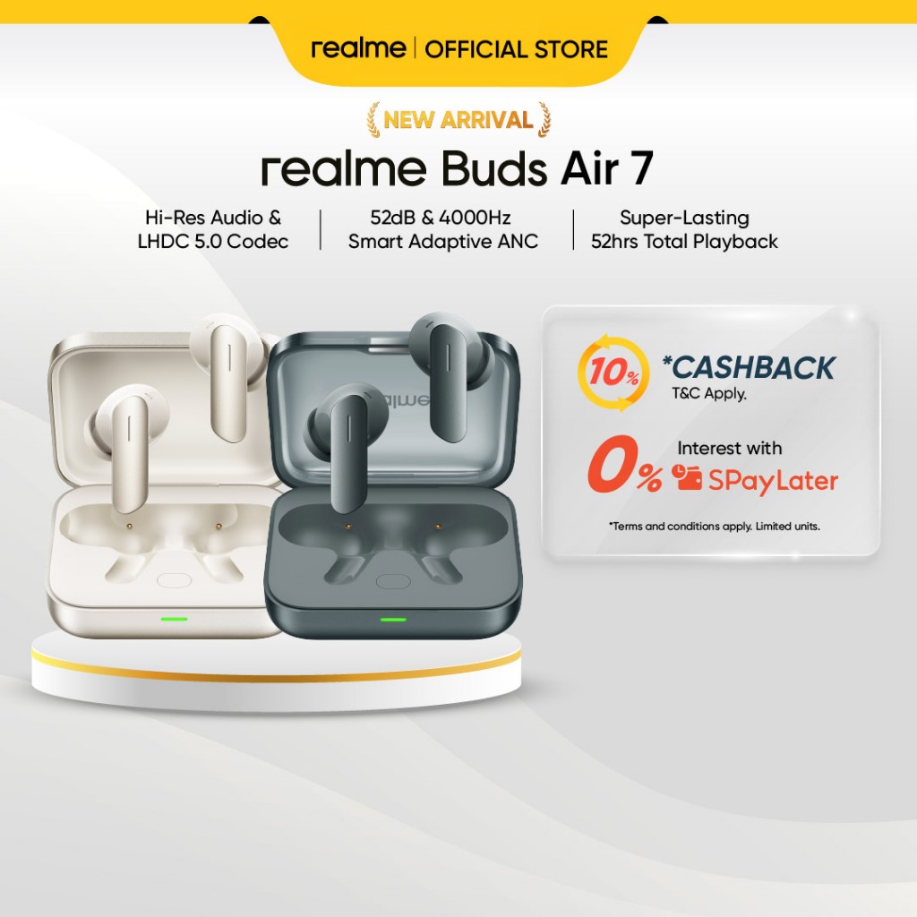 【New Launch】realme Buds Air 7 | Hi-Res Audio & LHDC 5.0 Codec | 52dB & 4000Hz Smart Adaptive ANC ...