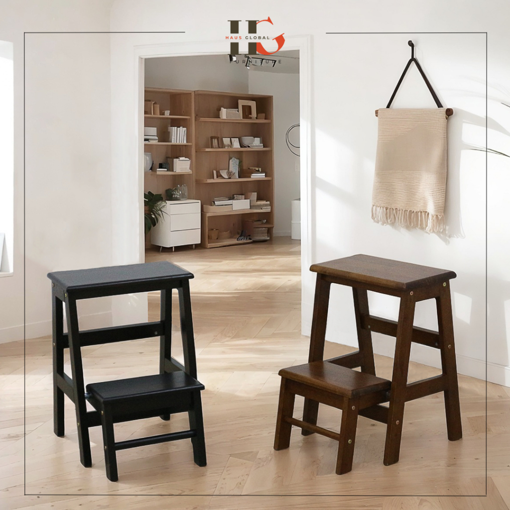 HausGlobal STC57252 Full Solid Wood Step Chair / Foldable Step Stool ...