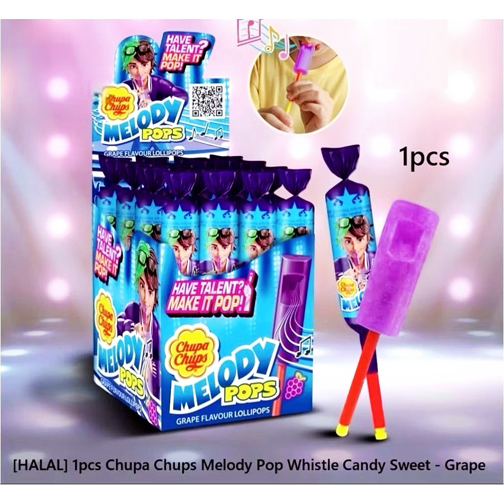 Chupa Chups Melody Pops Grape Flavor Lollipop 15g x 16pcs（Halal ...