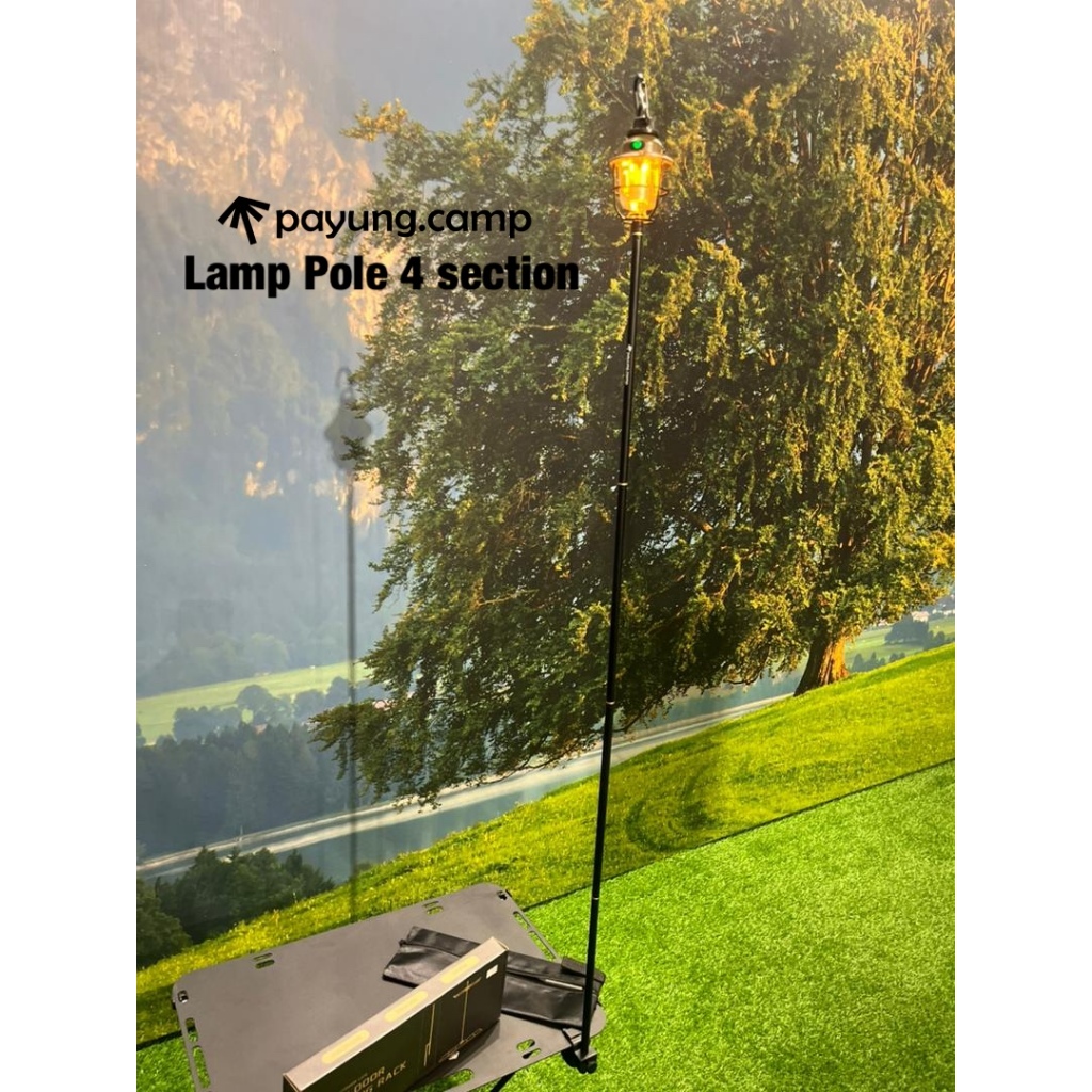 PAYUNG.CAMP Lamp Pole Four Sections 1/4 Threaded Mount Alloy Aluminum ...