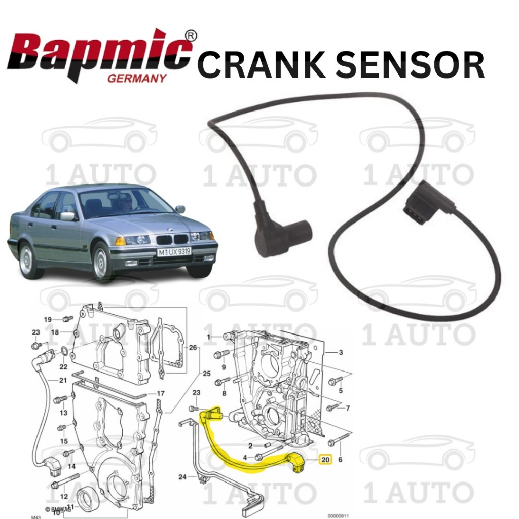 BAPMIC GERMANY CRANK SENSOR BMW E36 318i M43 (1995-on) | Shopee Malaysia