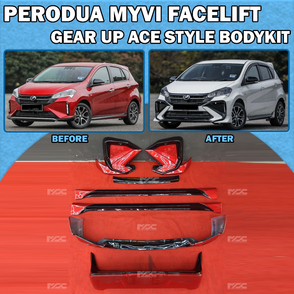 PERODUA MYVI 2022 FACELIFT GEAR UP FULLSET BODYKIT (GU) GEAR UP ACE ...