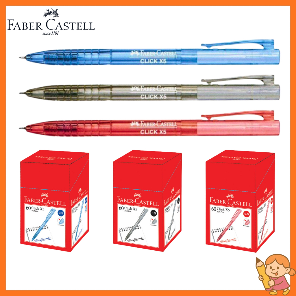 [BOX] FABER CASTELL CLICK BALL PEN (0.5MM / 0.7MM) | Shopee Malaysia