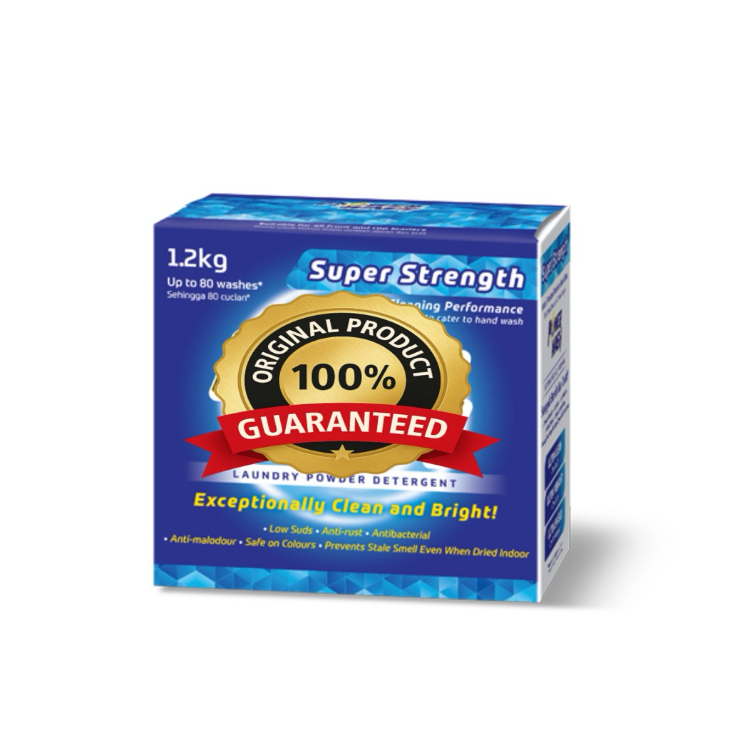 Power Wash Laundry Powder Detergent - Super Strength 1.2kg | Shopee ...