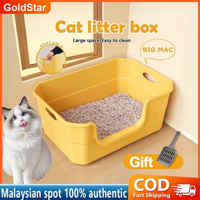 Extra Large Cat Litter Box With Free Scoop Deeper Anti-splash Giant Cat ...