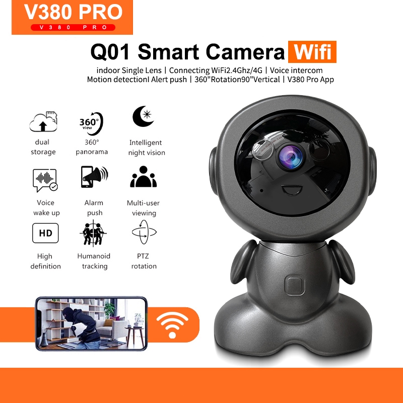 V380 Pro FHD Smart Robot IP Camera Wifi CCTV Rotate PTZ Night Vision ...