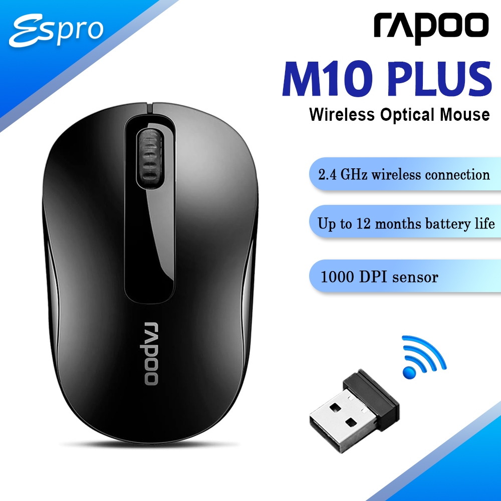 RAPOO M10 PLUS WIRELESS USB OPTICAL MOUSE 1000DPI | Shopee Malaysia