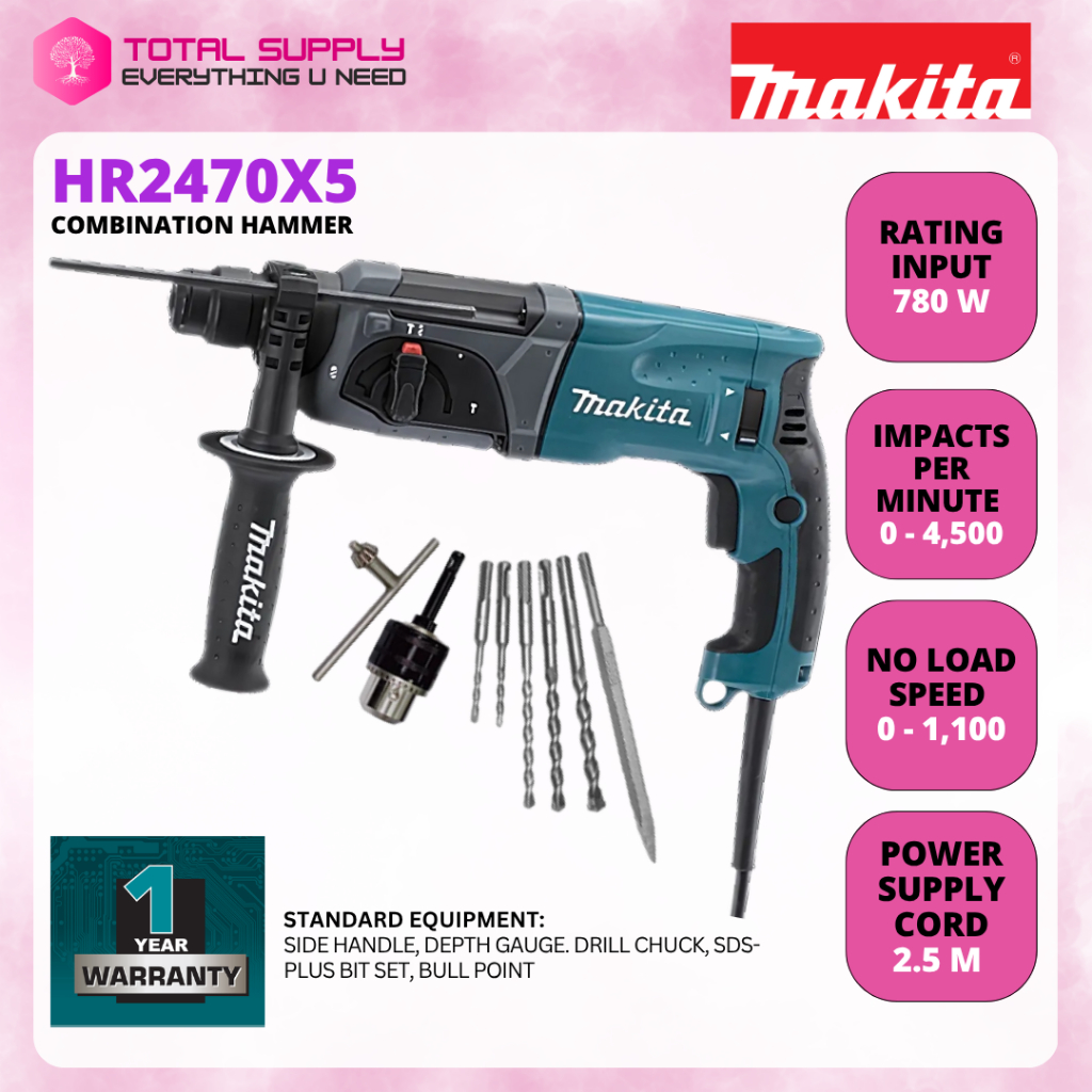 【SUPER SPECIAL!】HR2470 / HR2470X5 MAKITA 24mm (15/16") 780w Rotary ...