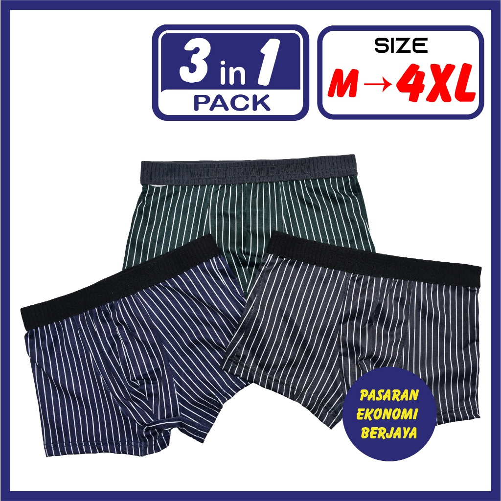SELUAR DALAM DEWASA LELAKI 62643# [3pcs/set] MENS UNDERWEAR/ SPENDER DEWASA LELAKI TIGA HELAI ...