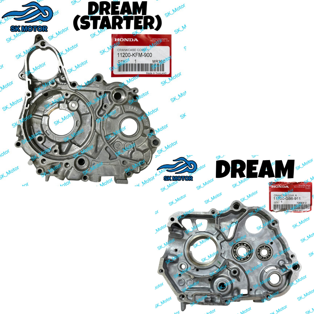 Honda EX5 DREAM Original Crankcase Left Right Casing Kotak Engine Inner ...