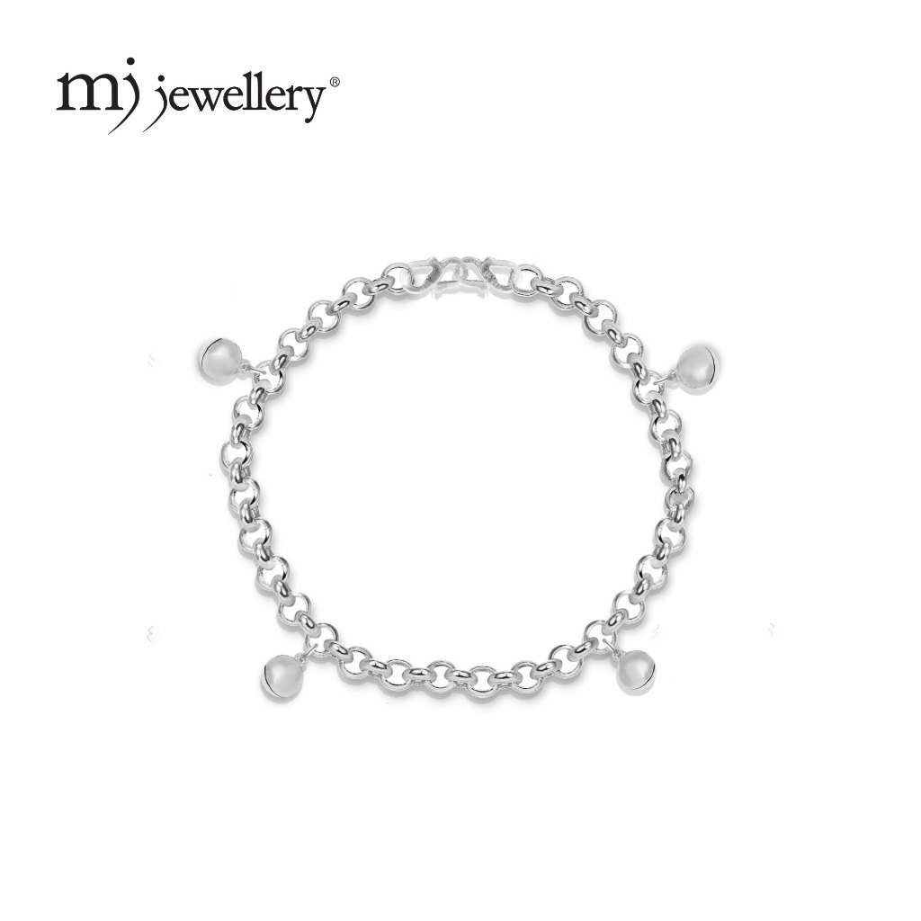 MJ Jewellery 925 Sterling Silver Baby Anklet with 4 Plain Bell SK008 ...