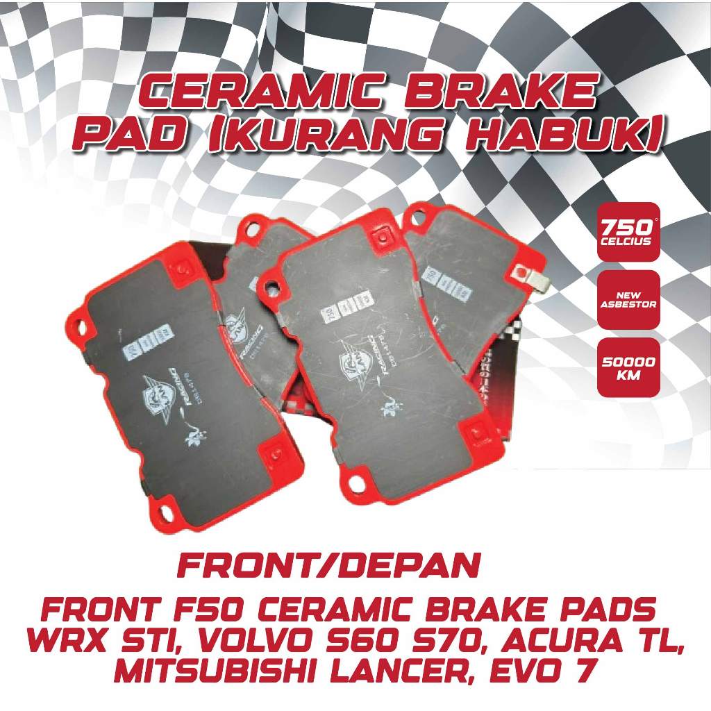 (DB1478) FRONT F50 CERAMIC BRAKE PADS WRX STI, VOLVO S60 S70, ACURA TL ...