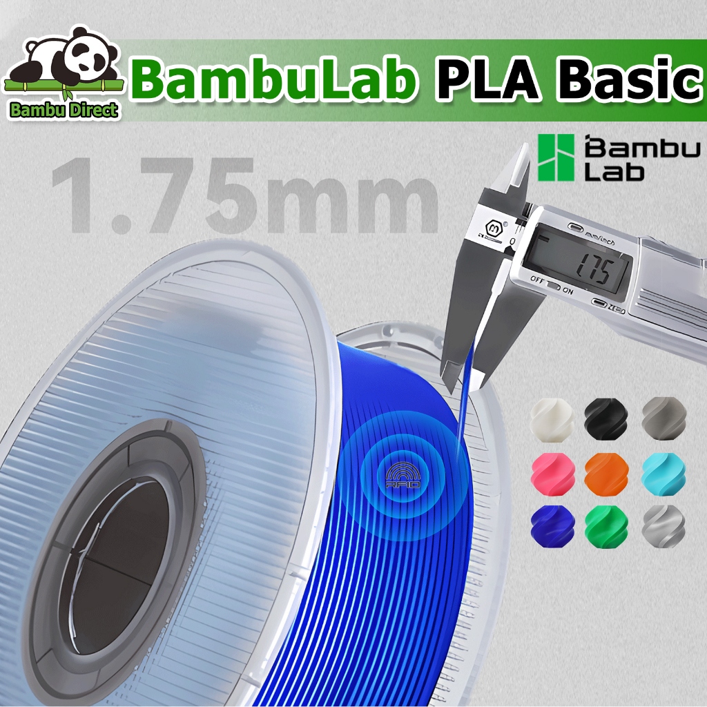Bambu Lab PLA Basic Filament 1.75mm 1kg With Spool -Smooth Finish, Low ...