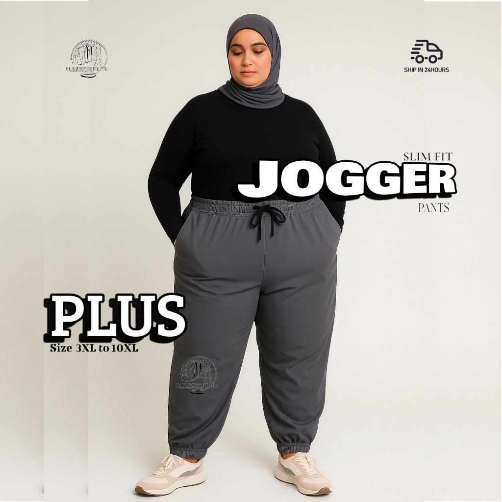 [𝐁𝐢𝐠 𝐒𝐚𝐢𝐳 𝟑𝐗𝐋-𝟏𝟎𝐗𝐋] Unisex Elasticated Waist Big Saiz Plain Jogger ...