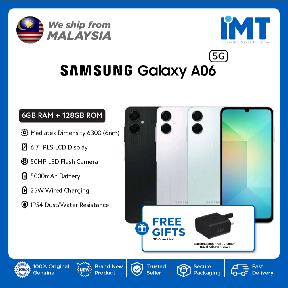 Samsung Galaxy A06 5G Smartphone | Mediatek Dimensity 6300 | 6.7" IPS ...