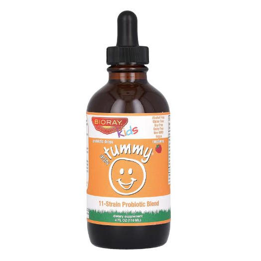 Bioray, Kids, NDF Tummy, 11-Strain Probiotic Blend, Raspberry, 2 fl oz ...
