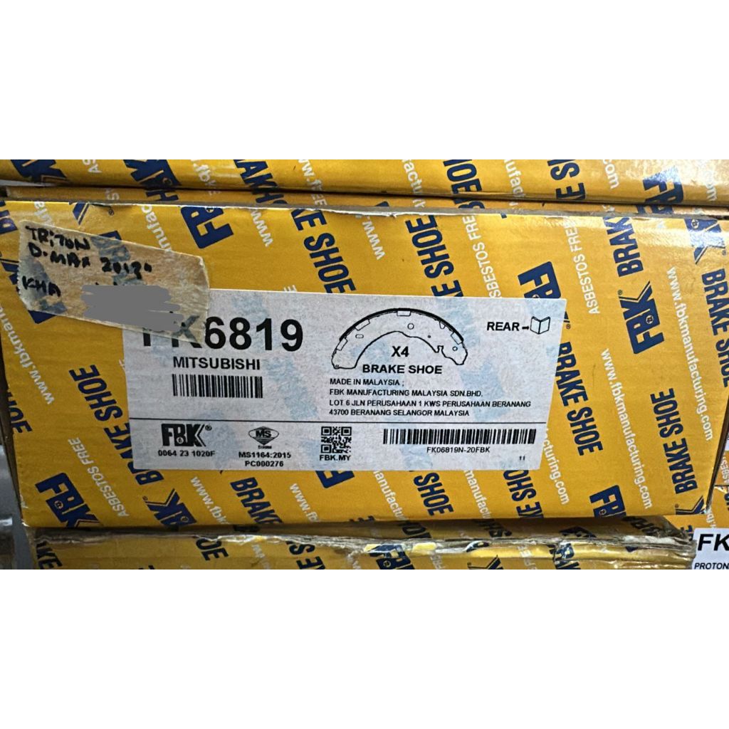 BRAKE SHOE/BRAKE LINING MITSUBISHI TRITON KB4T ISUZU D-MAX RT50 REAR ...