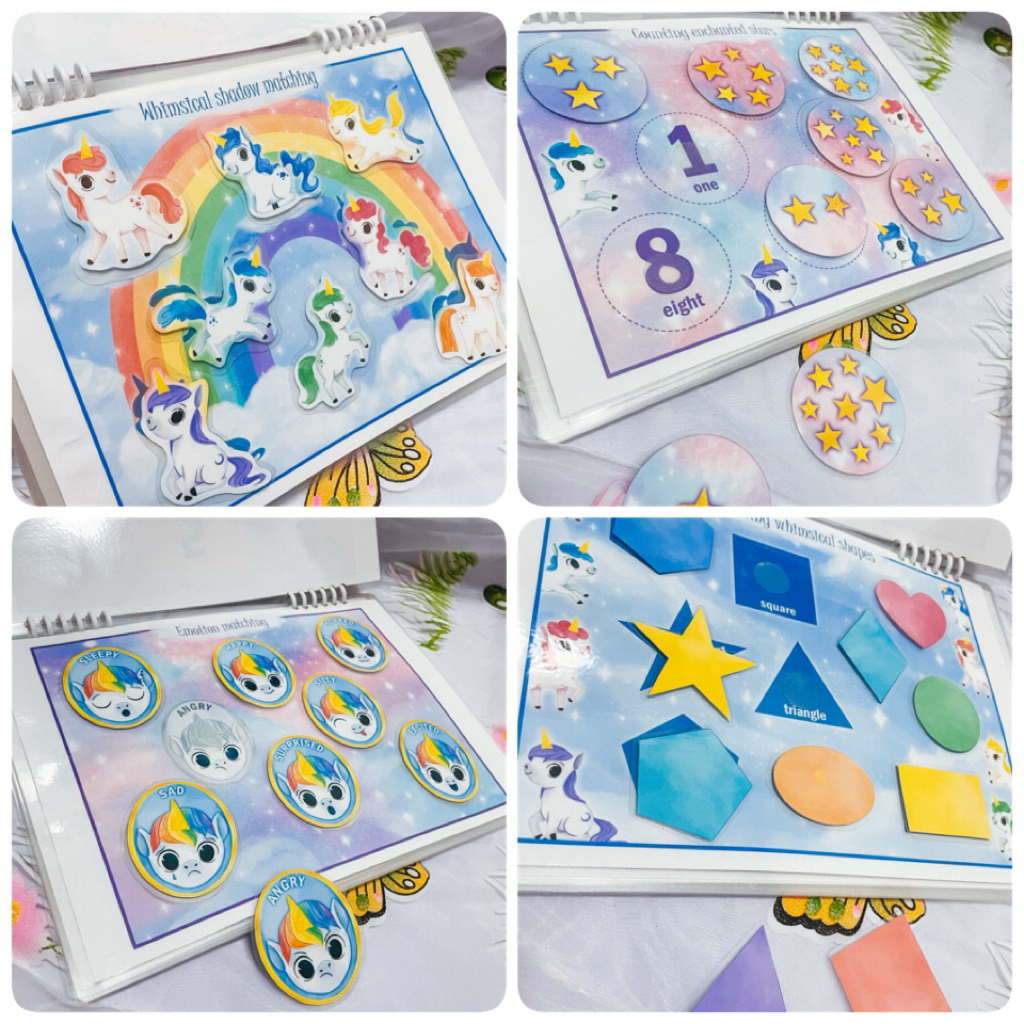 Unicorn Busy book | alphabet | sorting | tracing | number | colour ...