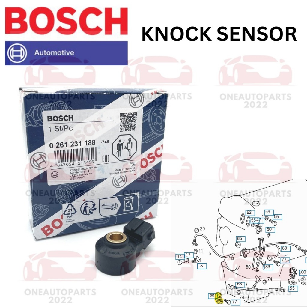 BOSCH KNOCK SENSOR MERCEDES BENZ W203 W204 W169 W245 CLK C209 C207 W211 ...