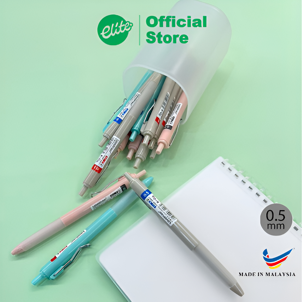 ELITE SMOOTH GEL POINT PEN | 0.5MM | BLACK | BLUE | RED | 1 BOX | 12PCS ...