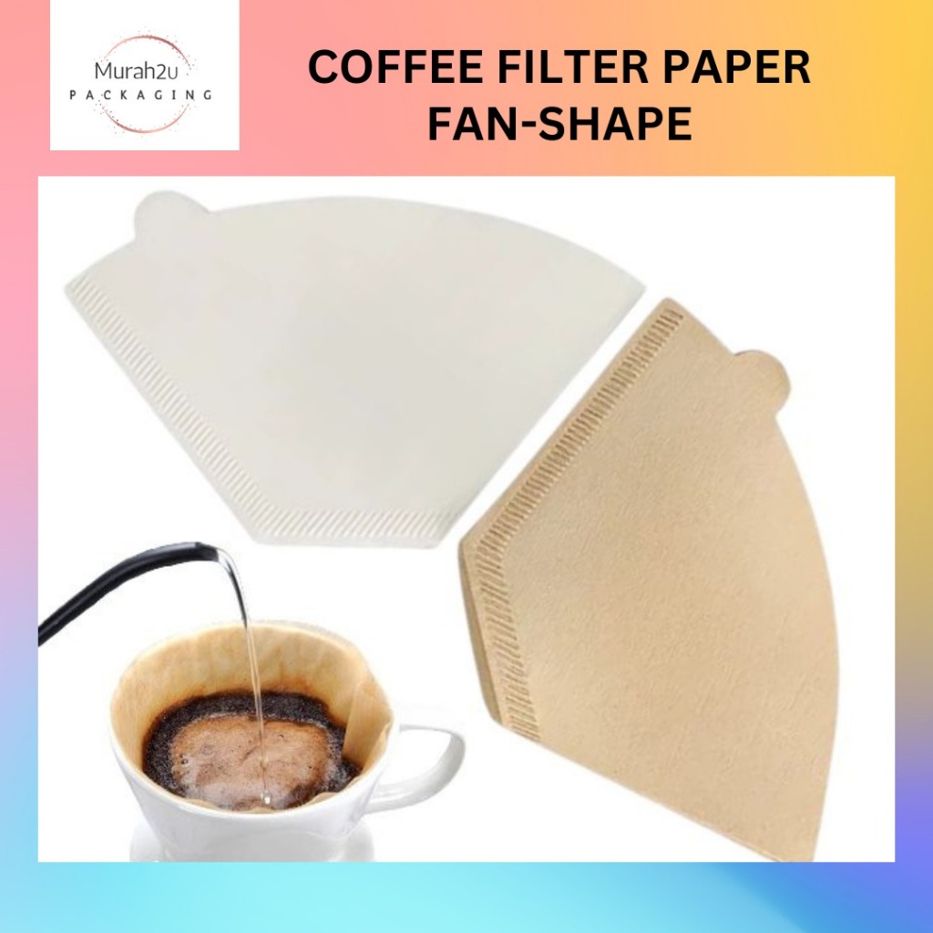 50pcs Fan-Shape Coffee Filter Bag / Coffee Filter Pour Over Paper Fan ...