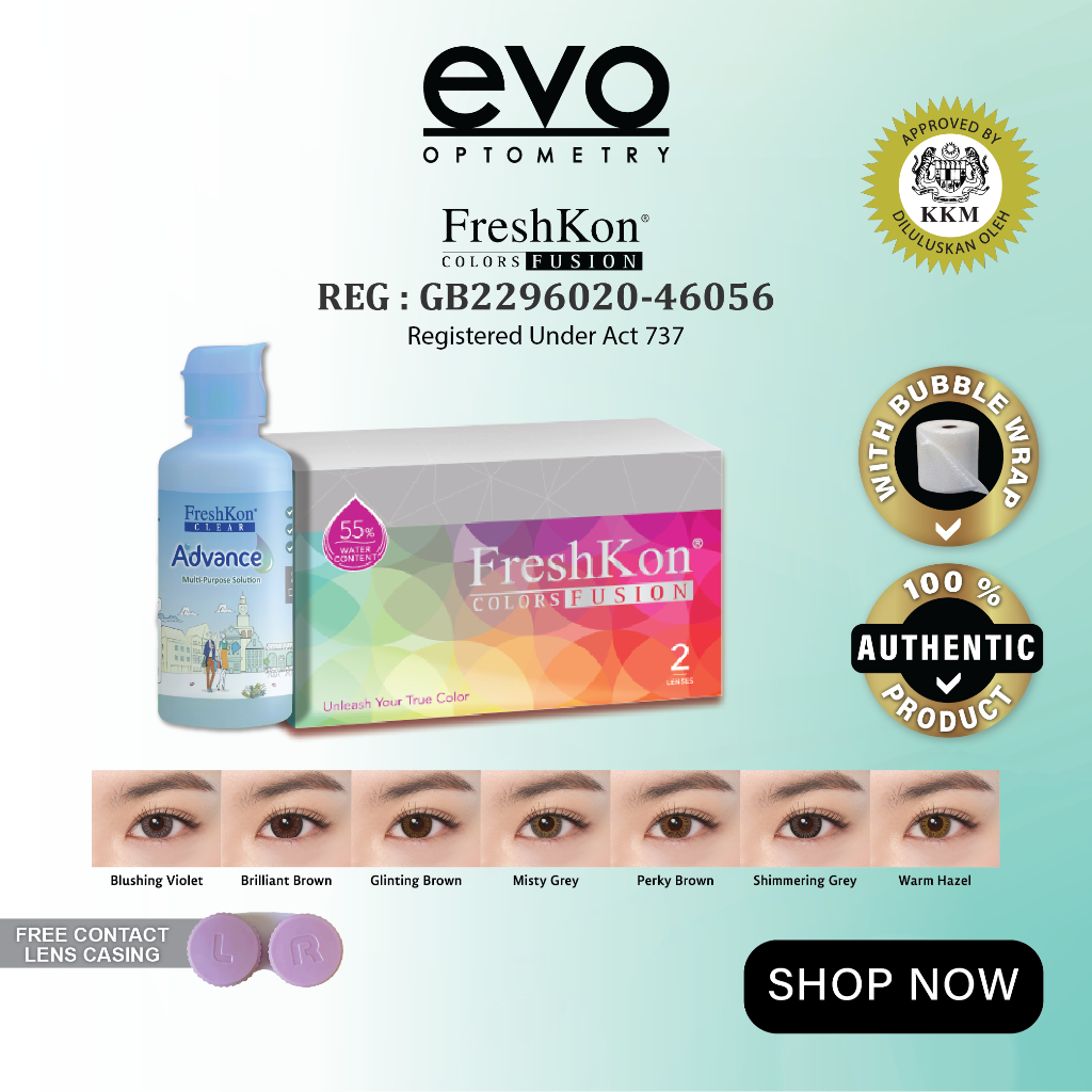 evo FreshKon COLORS FUSION Monthly Contact Lenses (2 pcs) + FreshKon ...