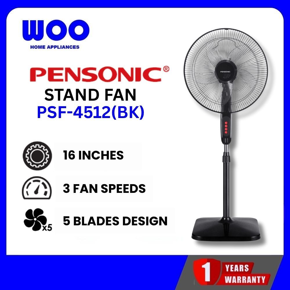 PENSONIC 16“ STAND FAN PSF-4512(BK) 5 BLADE | Shopee Malaysia