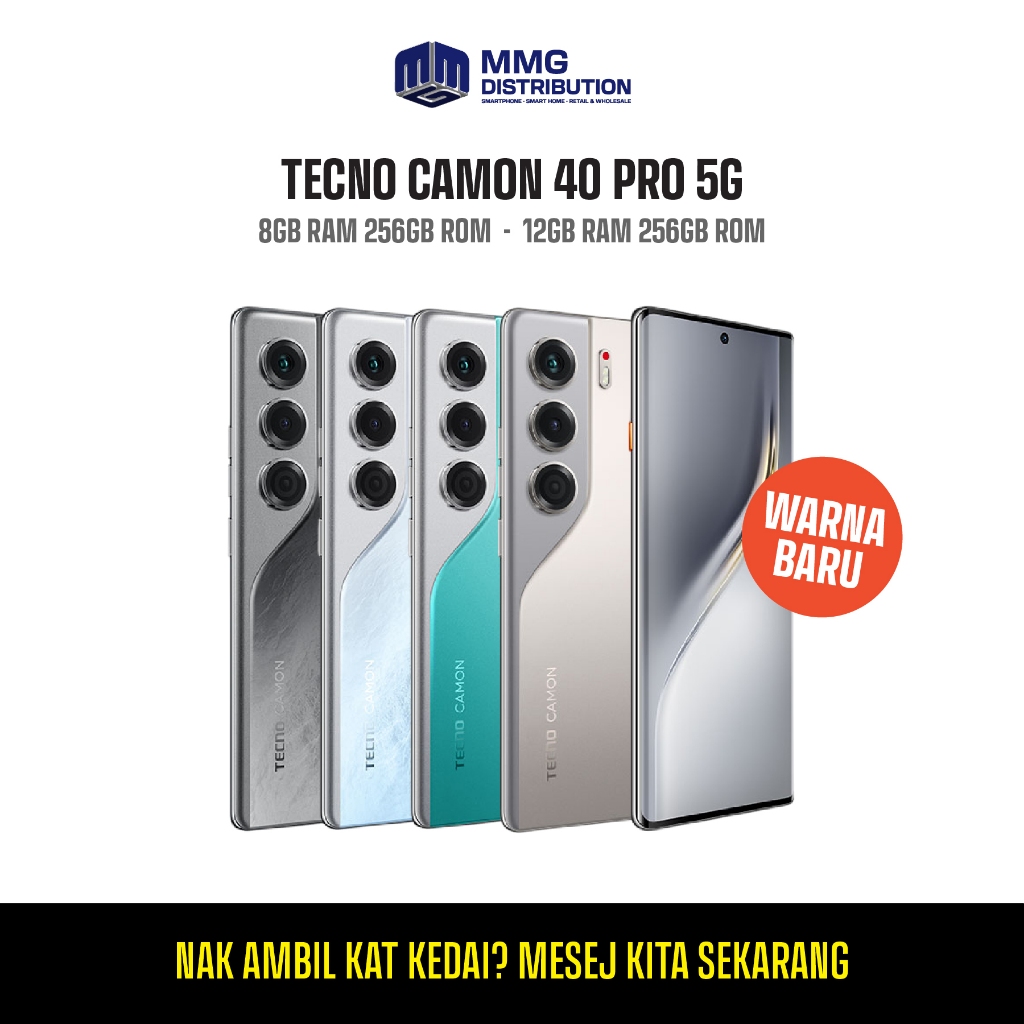 [MY Set] Tecno Camon 40 Pro 5G / 4G (12GB+256GB / 8GB+256GB) - STOK ...