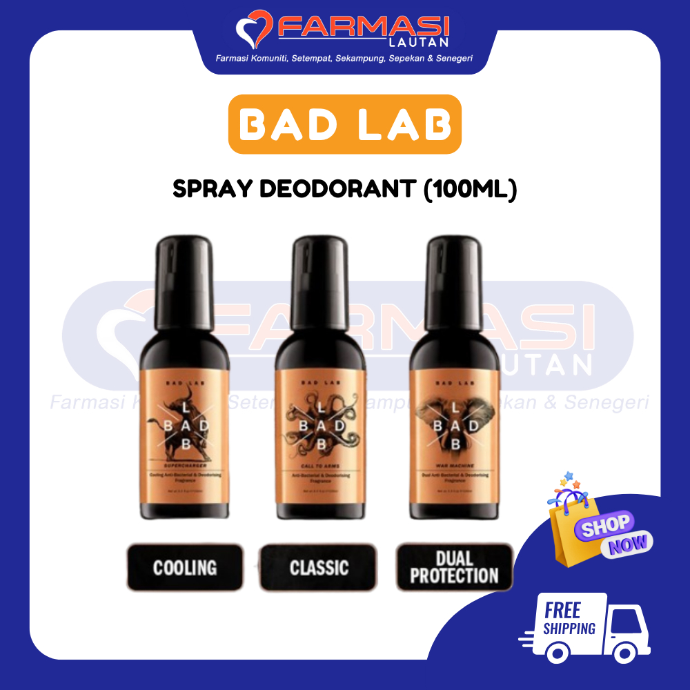 BAD LAB SPRAY DEODORANT 100ML - SUPERCHARGER | CALL TO ARMS | WAR MACHINE | Shopee Malaysia