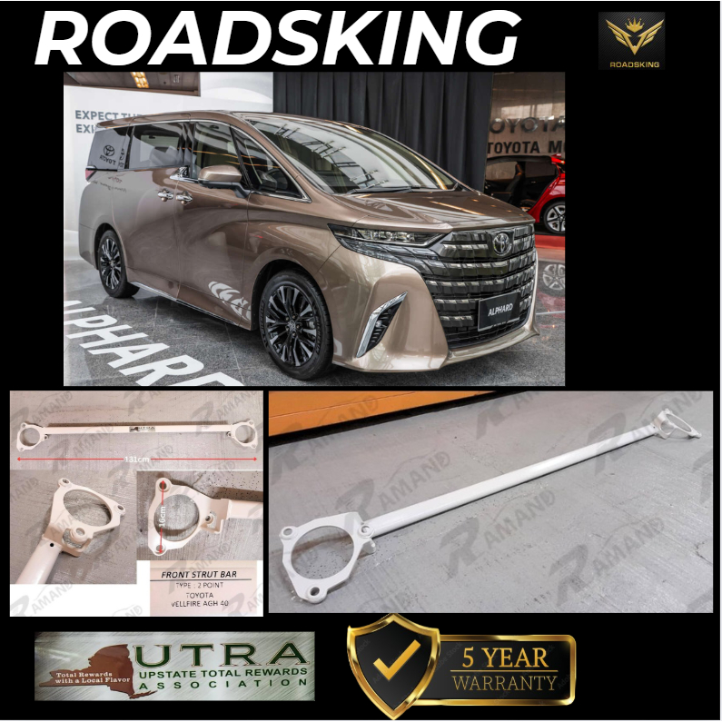 TOYOTA VELLFIRE ALPHARD AGH40 2020~2025 FRONT STRUT SAFETY BAR MIDDLE ...