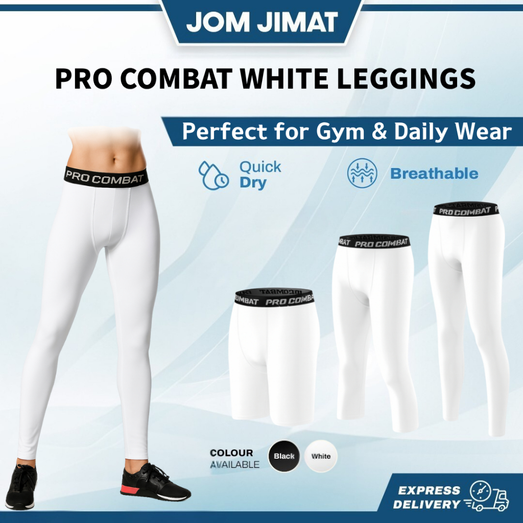 [Jom Jimat] Pro Combat Seluar Tight Panjang Tight Pants White Seluar ...