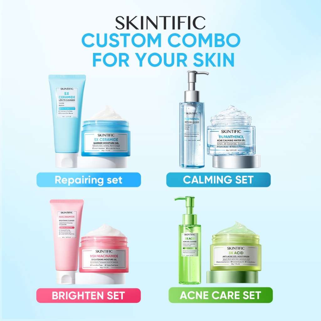 SKINTIFIC Repair barrier Skincare Cream Moisturizer + Facial Wash ...