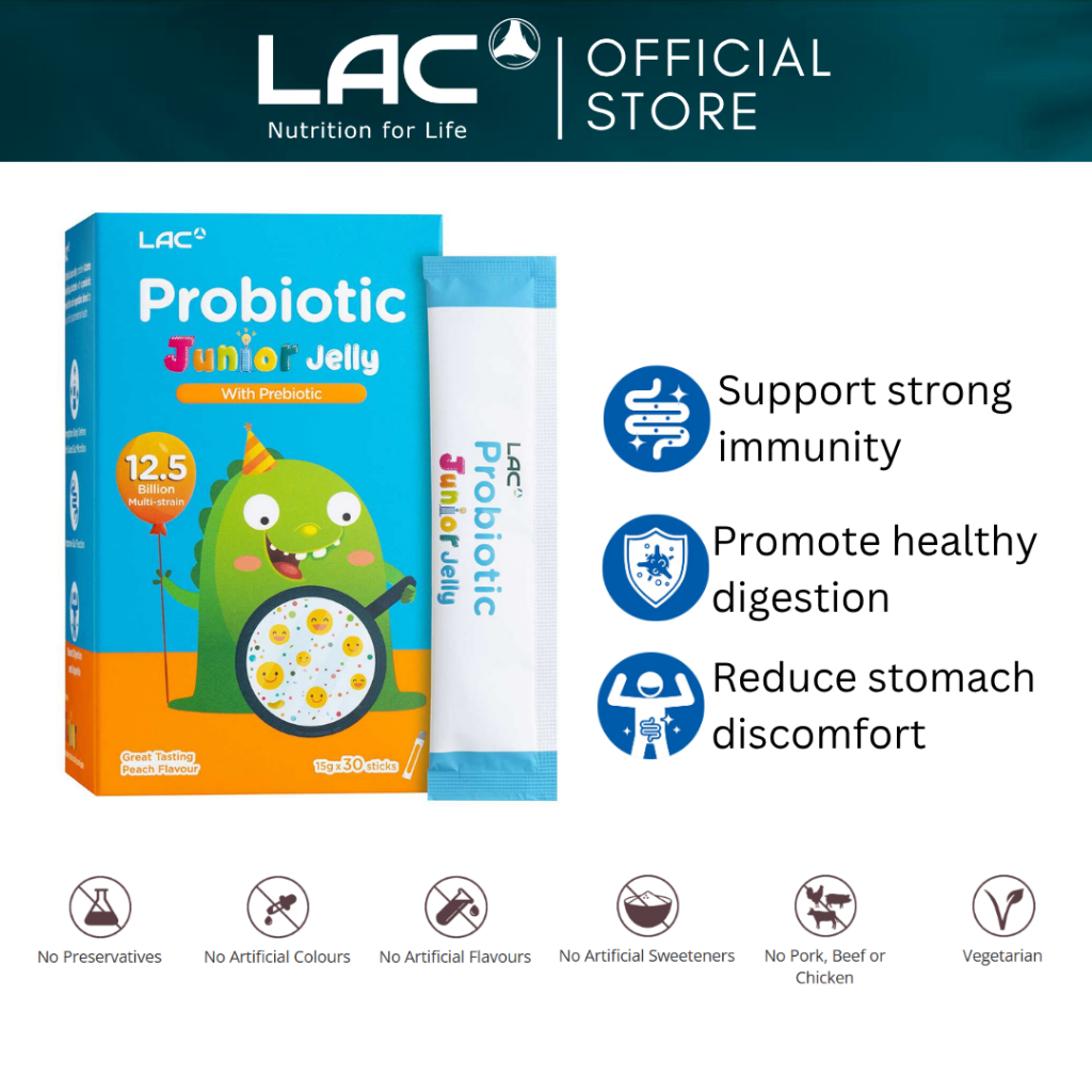 LAC Probiotic Junior Jelly With Prebiotic (15g x 30 Sticks) [Exp Aug ...