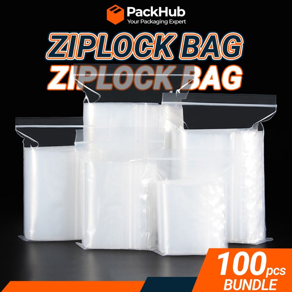 100pcs Beg Plastik Zip Lock Transparent Food Storage Bag Beg Makanan ...
