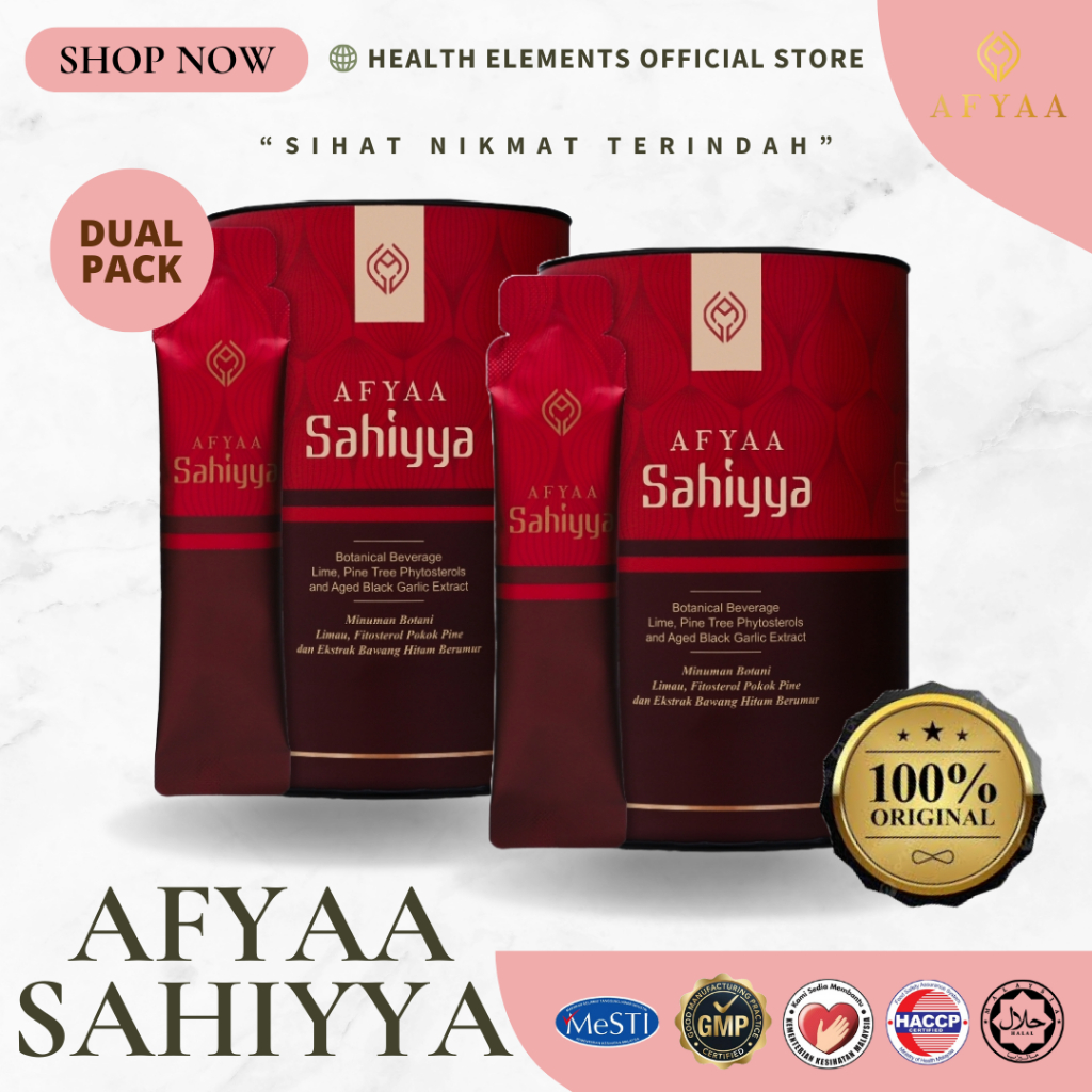 Afyaa Sahiyya | Twin Pack | 48 Sachets | Blood Pressure & Kidney Supplement | Original HQ ...