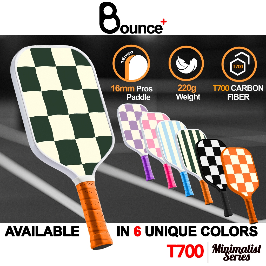 BOUNCE+ T700 CARBON FIBER 16MM TOURNAMENT GRADE Pickleball Paddle Set ...