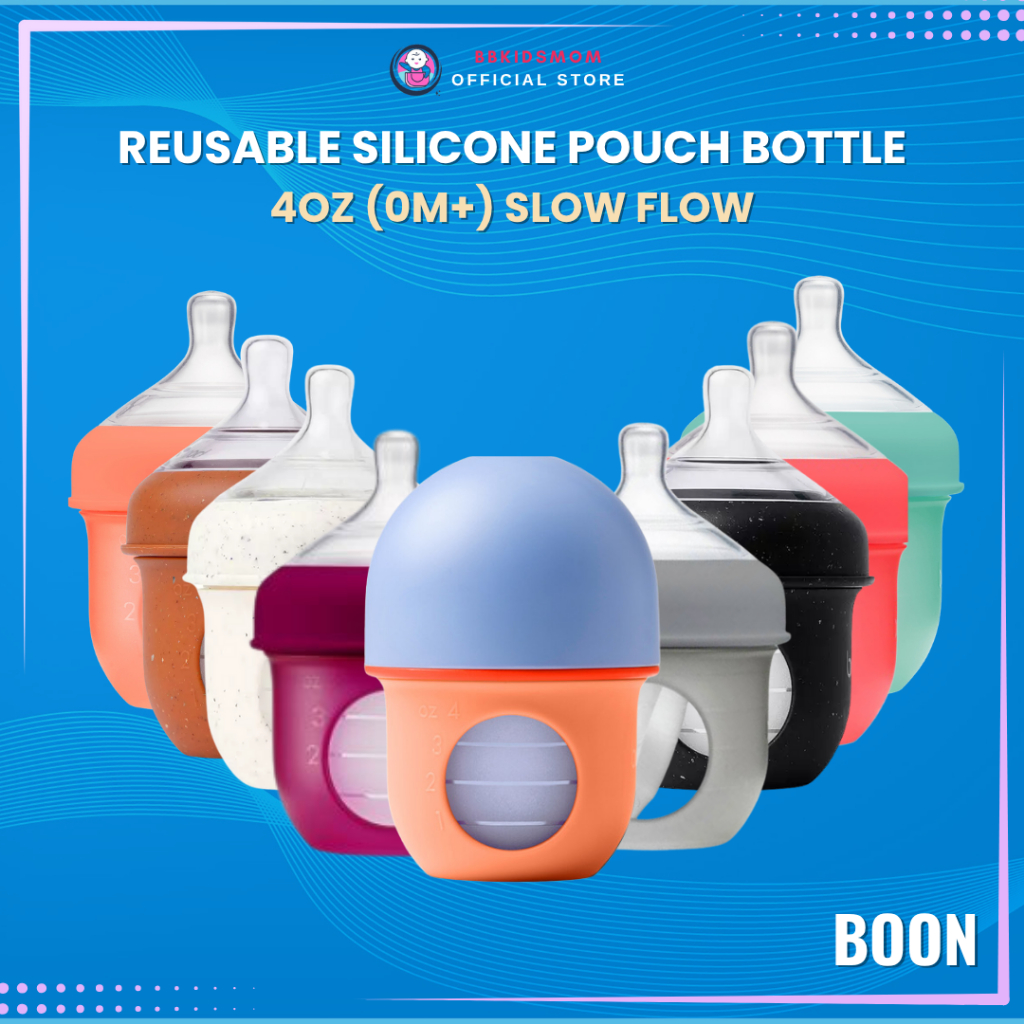 Botol Susu Boon Nursh Reusable Silicone Pouch Baby Feeding Bottle 4oz ...