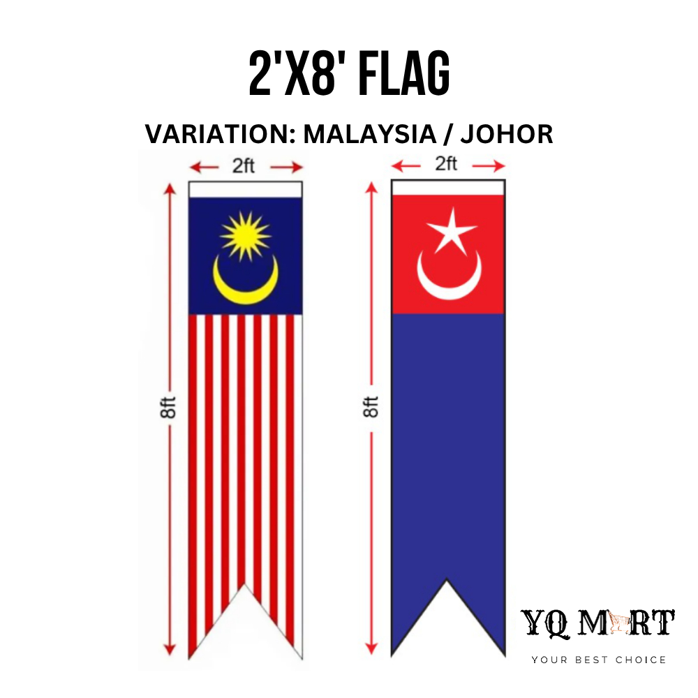 2X8 Malaysia Flag Johor Flag Bendera Malaysia Bendera Johor | Shopee Malaysia