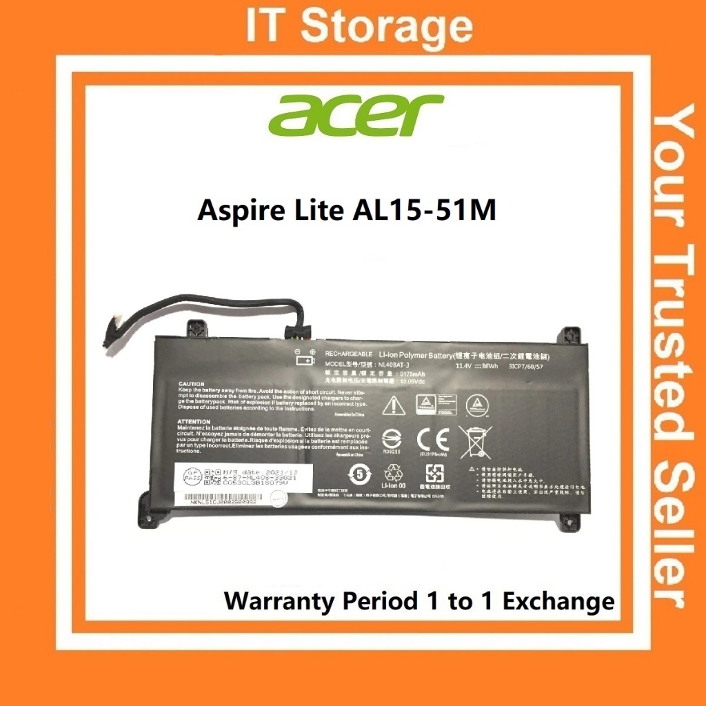 Acer Aspire Lite 15 AL15-51M-57MW Laptop Battery | Shopee Malaysia