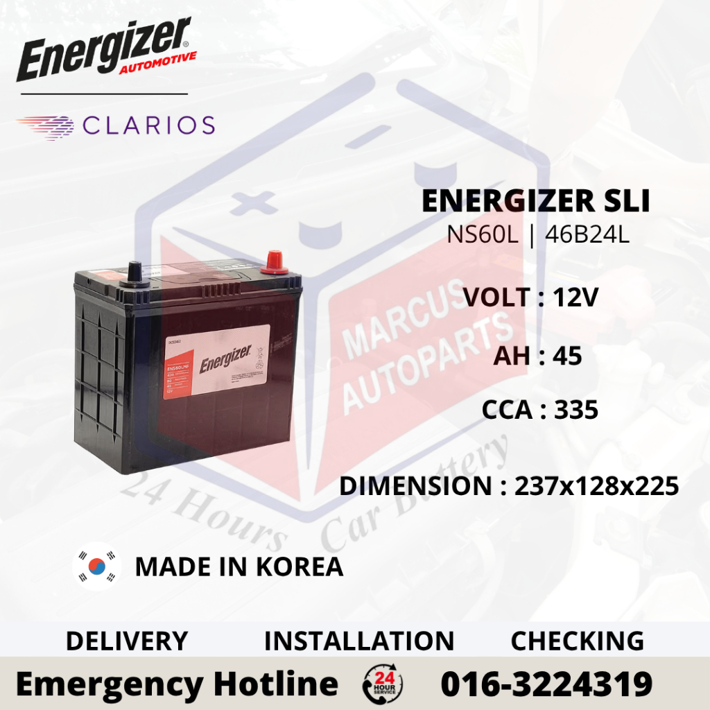 ENERGIZER SLI NS60L | 46B24L CAR BATTERY | Shopee Malaysia