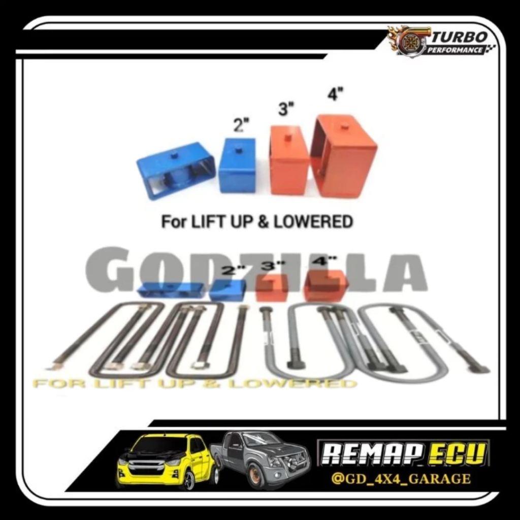 4X4 VAN LIFT UP & LOWERED BLOCK SET 2'' 3'' 4'' HILUX TRITON RANGER ...