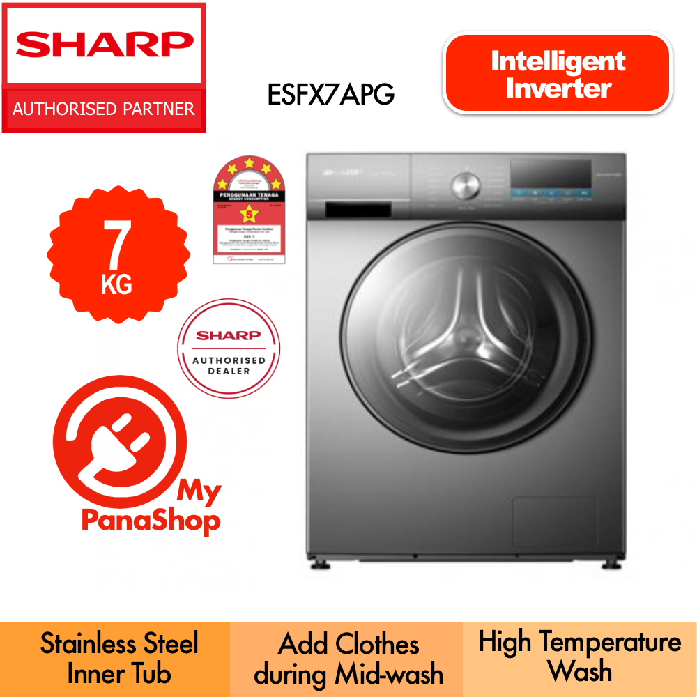 Sharp Front Load Washing Machine Intelligent Inverter Washer ( 7KG ...