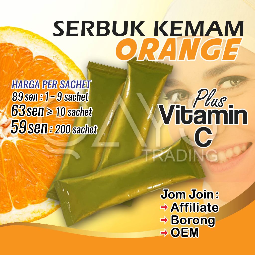Lelong S1 Serbuk Kemam Orange Vitamin C Brand Popular & Sedap | Shopee ...
