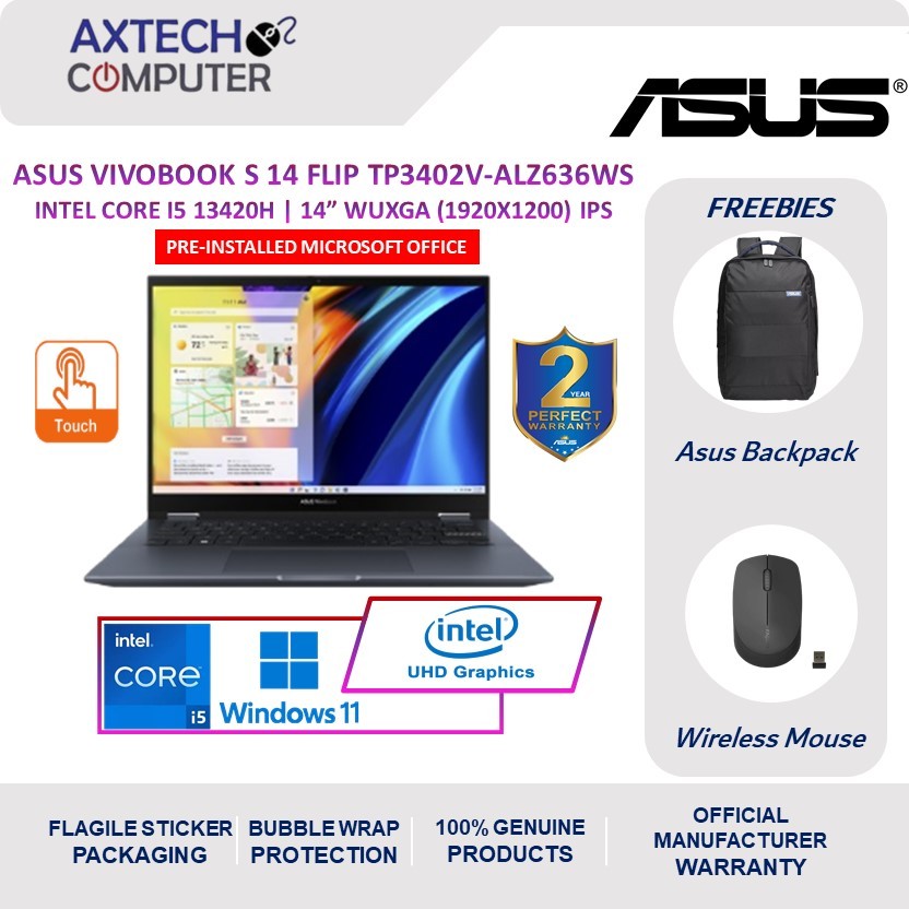 Asus Vivobook S 14 Flip TP3402V-ALZ636WS 14'' WUXGA Touch Laptop (i5 ...