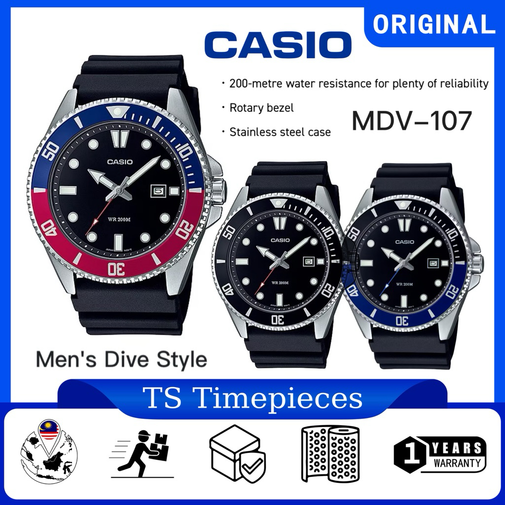 CASIO MDV-107 Men’s Dive Style Series Watches MDV-107-1A1 / MDV-107-1A2 ...