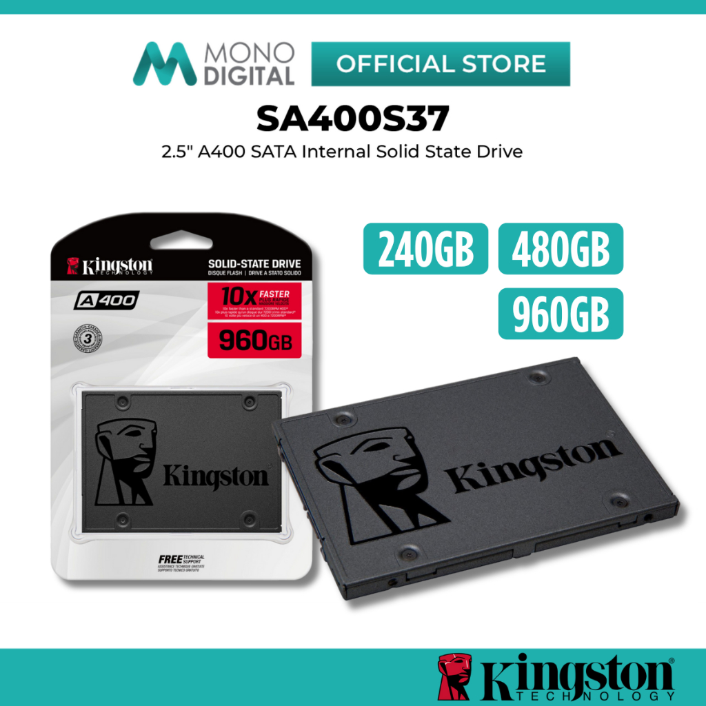 KINGSTON INT SSD A400 SA400S37 INTERNAL SSD SATA SOLID STATE DRIVE READ ...