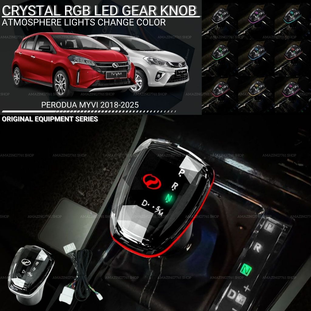 AMAZING PERODUA MYVI MG3 GEN3 2018-2025 CAR CRYSTAL RGB LED GEAR SHIFT ...