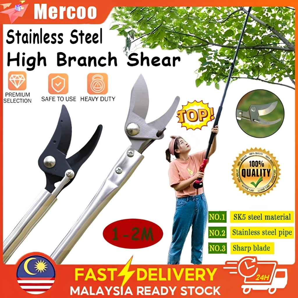 Stainless Steel Extended High Branch Shears Green Garden Shears ...